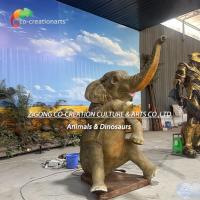 China Realistic Animatronic African Elephant Statue Spraying Water In Safari Setting for sale