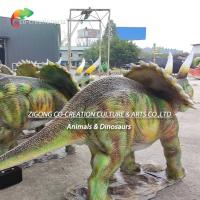 China Realistic Animatronic Triceratops Trio: Vibrant Frills & Roaring Motion In Natural Setting for sale
