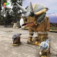 China Realistic Animatronic Triceratops Trio: Roaring Group With Dynamic Motion & Prehistoric Display for sale