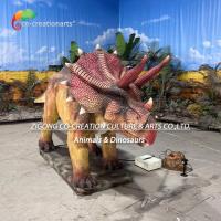 China Immersive Realistic Animatronic Dinosaur Exhibit: Giant Motorized Triceratops Featuring Vivid Colors, Articulated Motion & Remote Pacing for sale