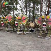 China Realistic Animatronic Triceratops Trio: Vibrant Frills & Roaring Motion In Natural Setting for sale