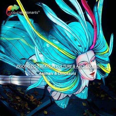 China Illuminated Mermaid Lantern Sculpture For Fantasy Light Festivals And Themed Attractions for sale
