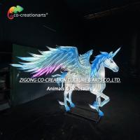 China Ethereal Glowing Winged Unicorn Sculpture | Radiant Gradient Light Art for sale