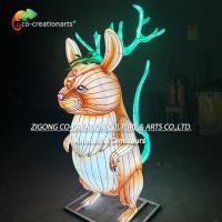 China Whimsical Mouse Lantern With Glowing Green Antlers | Animals Lantern Collection for sale