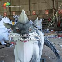 China Futuristic White Badger Lantern Sculpture With LED Mohawk Crest & Dragon Tail for sale