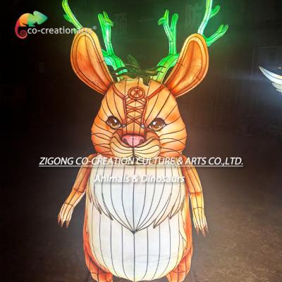 China Whimsical Mouse Lantern With Glowing Green Antlers | Animals Lantern Collection for sale