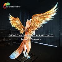 China Grand Illuminated Standing Fox Lantern With Radiant Wings Festival Animal Lanterns for sale