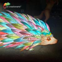 China Stunning Large Rainbow-Spiked Hedgehog LED Art Lantern Sculpture Decor for sale