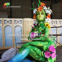 China Enchanted Illuminated Flower Fairy Sculpture With Crystal Energy Legs | Botanical Fantasy Light Art for sale