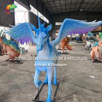 China Ethereal Glowing Winged Unicorn Sculpture | Radiant Gradient Light Art for sale