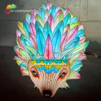 China Stunning Large Rainbow-Spiked Hedgehog LED Art Lantern Sculpture Decor for sale