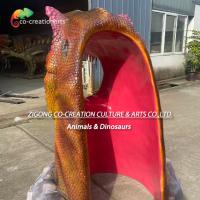 China Fiberglass T-Rex Head Photo Call For Dinosaur Mini Golf Props Theme Park Decoration for sale
