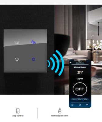 China Tempered Glass Zigbee Smart Switch Tuya Mobile App Wireless Control Touch Panel for sale
