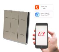 China Smart Home Zigbee Stainless Steel / Aluminum Wireless Wall Switch for sale