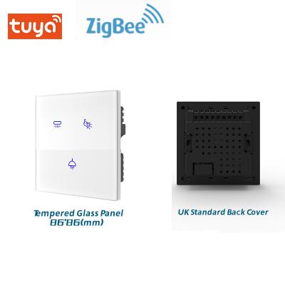 China Champagne Color 86 X 86mm Size Zigbee 3.0 Glass Touch Screen Light Switch Panel for sale