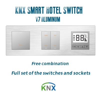 China Hotel KNX Wall Switch Aluminum / Plastic Material For Controlling Lamp for sale