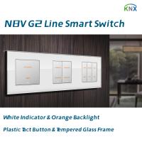 China Controlling Light KNX Wall Switch 24V Tempered Glass Frame With Plastic Modular for sale