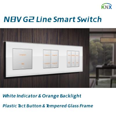 China Controlling Light KNX Wall Switch 24V Tempered Glass Frame With Plastic Modular for sale