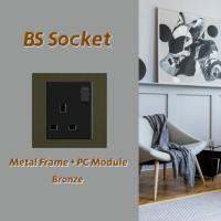 China CE 13A BS Socket 250V Single Pole Three Pin Square Wall Power Socket for sale