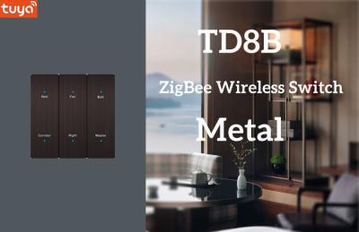 China Wireless Wall / Handheld Zigbee 3.0 Switch Bronze / Grey Color 86mm X 86mm Size for sale