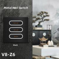China White LED Circle Plastic Push Button Wall Switch RS485 Protocol Wall Light Switch for sale