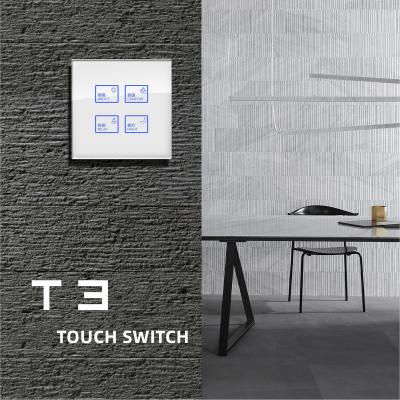 China Glass Touch Screen Wall Switch RS485 Protocol Multi Color 86mm Type for sale