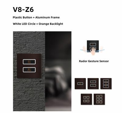 China RS485 Push Button Wall Switch Aluminum Integrated Style Rose Gold Color for sale