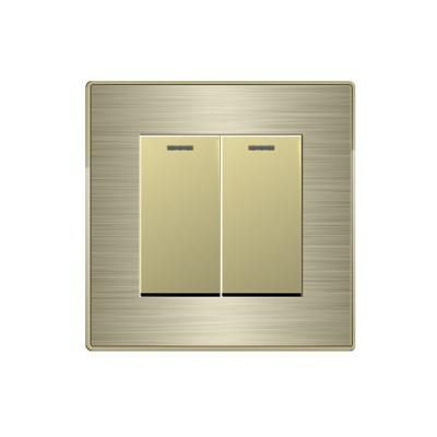 China Stainless Steel Frame Electrical Wall Switch , 86mm Wall Light Switch for sale