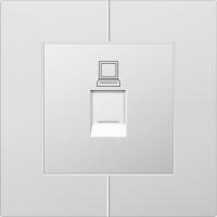 China Double RJ45 Cat5 Data Socket D9 Aluminum Alloy White / Champagne Color​ for sale