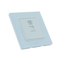 China Wall Telephone Socket Rj11 Tempered Glass Frame Multi Color Panel for sale