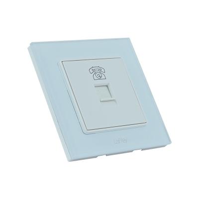 China Wall Telephone Socket Rj11 Tempered Glass Frame Multi Color Panel for sale