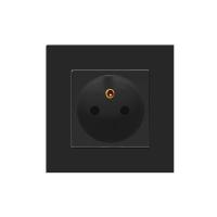 China French Electrical Power Socket 86x86mm Metal Panel For Office Building for sale