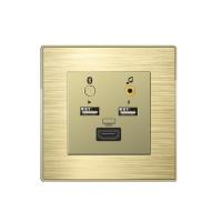 China 86x86mm Multimedia Socket Outlet Smart Wall Socket With Usb HDMI for sale