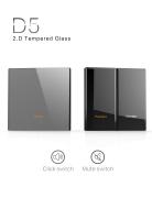 China UK Standard 2.5D Modbus Wall Light Switch Stereo Tempered Glass 12 Voltage RS485 for sale