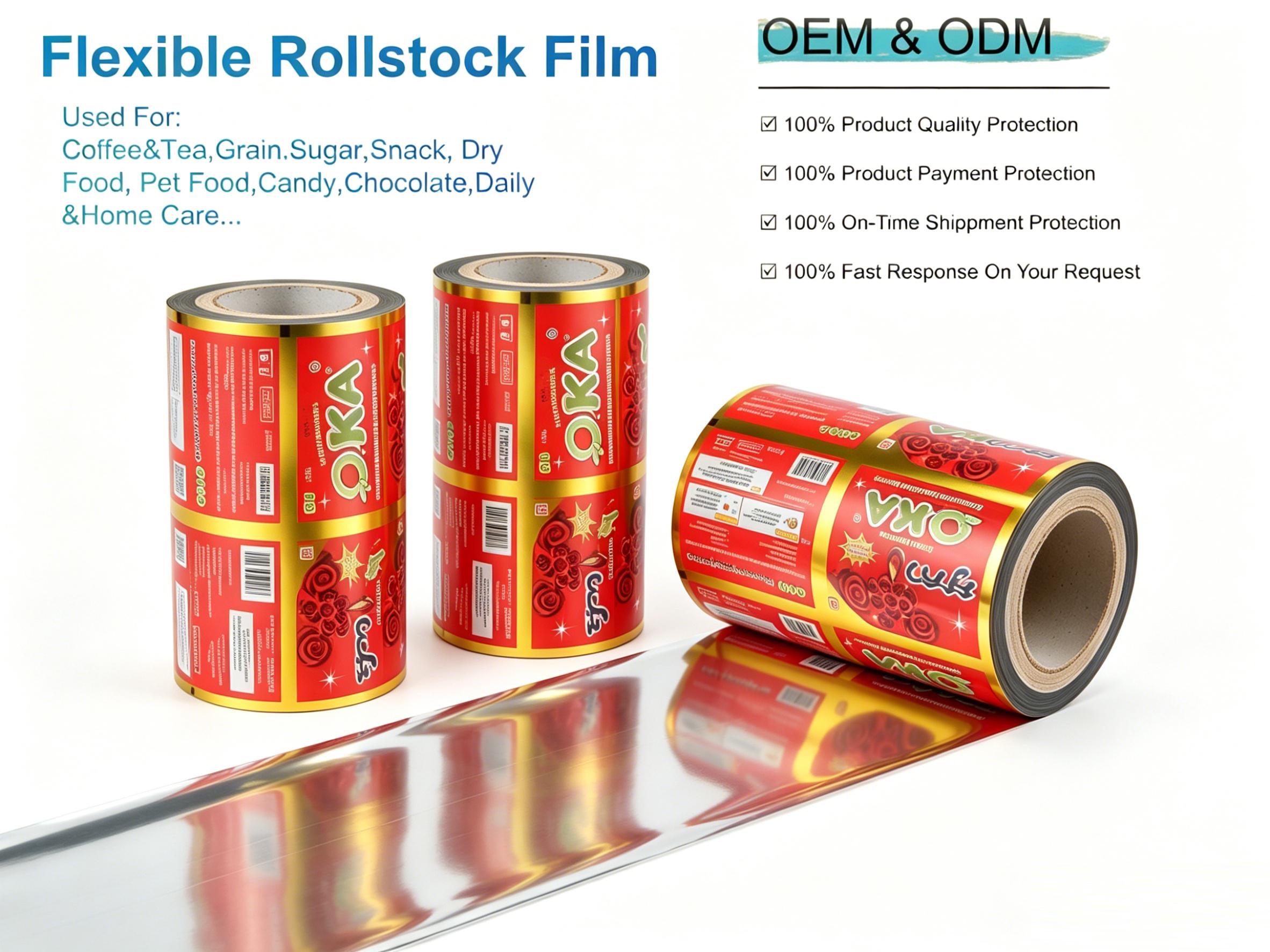 Custom Printed Metallized Multi-Layer Composite Packaging Film Roll - High Barrier Film for Snacks, Candies & Food Products 0