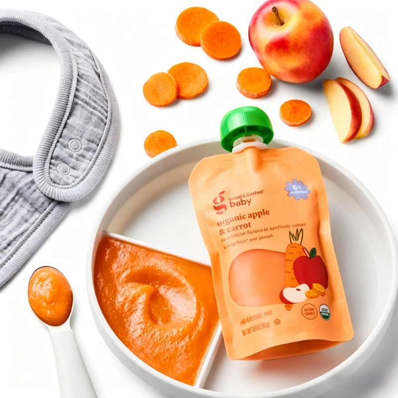 Quality Impact Resistant Stand Up Food Packaging Retort Spout Pouch For Baby factory