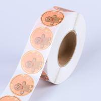 China Strong Adhesion Matte Roll Stock Film Packaging Paper Circle Custom Roll Labels for sale