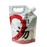 China 16 Ounce Soup Packaging Bags Soup Spout Pouch 500ml 1L 2L With Handle for sale