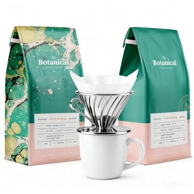 China 8oz 12oz 16oz Coffee Bean Bags Moistureproof Custom Coffee Bag With Tin Tie for sale