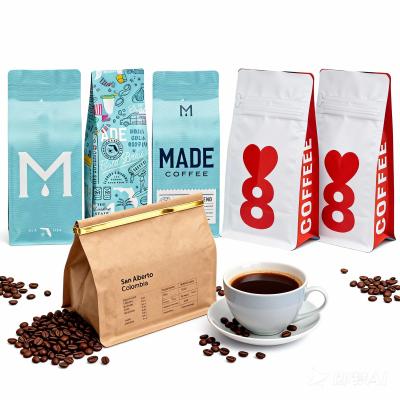China Matte Finish Coffee Packaging Pouch 250g 500g 8oz 1kg 2lb Coffee Bags for sale