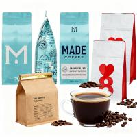 China Eco Friendly Kraft Coffee Packaging Pouch Scratch Resistant Resealable Coffee Bags for sale