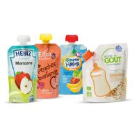 China Feeding Baby Spout Pouch Bag Reusable Spouted Stand Up Pouch With Spoon for sale