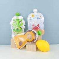 China 200ml Reusable Double Zipper Squeezable Baby Food Pouches Baby Food Packaging for sale