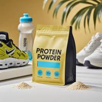 China Flat Bottom Dairy Milk Packaging Professional Matt Protein Powder Stand Up Pouch for sale