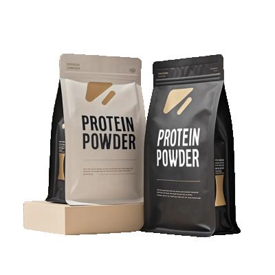 China Flat Bottom Dairy Milk Packaging Professional Matt Protein Powder Stand Up Pouch for sale