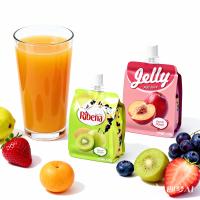 China Quad Seal Shaped Custom Drink Pouches User Friendly Juice Packaging Pouch for sale