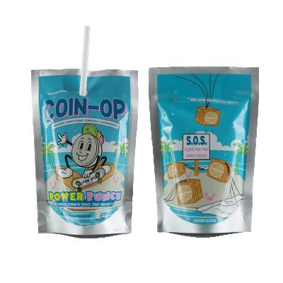 China Aluminum Foil Fruit Drink Perforated Pouch Stand Up Pouch With Straw for sale