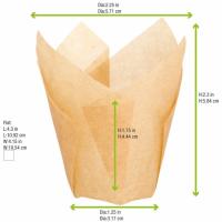 China Greaseproof Paper Baking Cups Food Grade Bakery Packaging Heat Resistant Tulip Cupcake Liners for sale