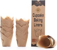 China Greaseproof Paper Baking Cups Food Grade Bakery Packaging Heat Resistant Tulip Cupcake Liners for sale