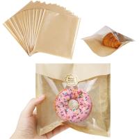China 7.1*7.5 Inches Bakery Paper Bags Eco Friendly Toast Paper Bag With Window for sale
